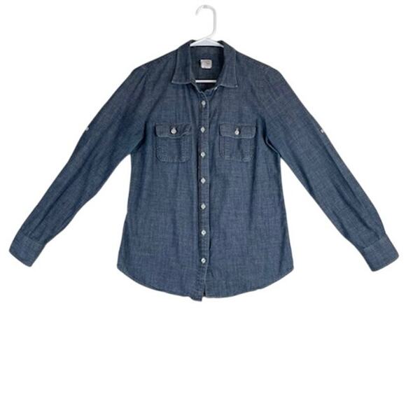 J. Crew | Tops | J Crew Womens The Perfect Shirt Chambray Denimsmall ...